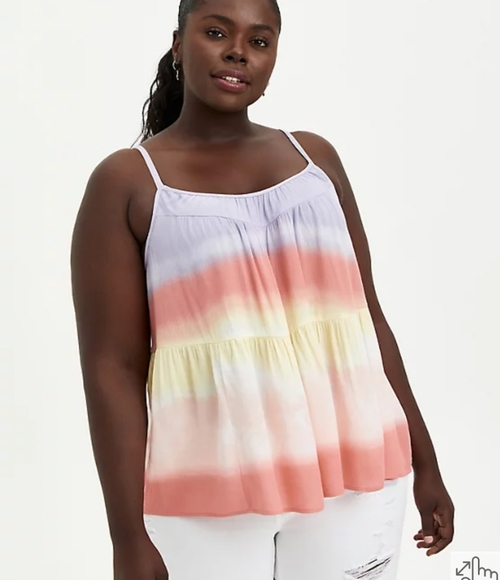 torrid | Tops | Tiered Cami Gauze Beach Stripe Tie Dye | Poshmark
